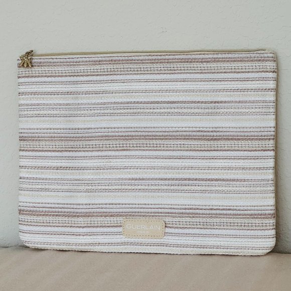 GUERLAIN | Bags | New Guerlain Paris Golden Pouch Bag Beige Golden ...